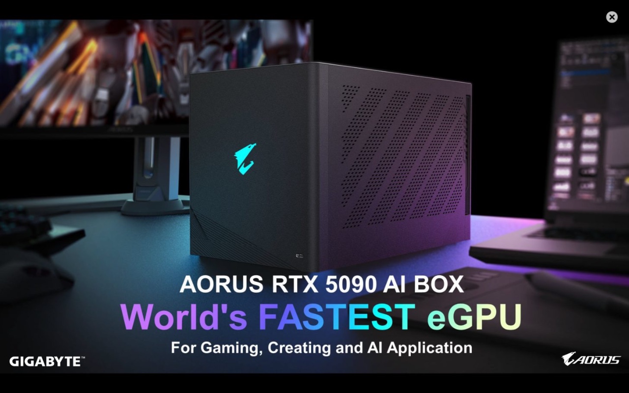 GIGABYTE presenta AORUS RTX 5090 AI Box: eGPU con RTX 5090 e ...